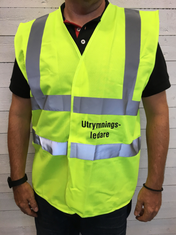 Gul utrymningsledarväst | Köp utrymningsväst här - Brandfast