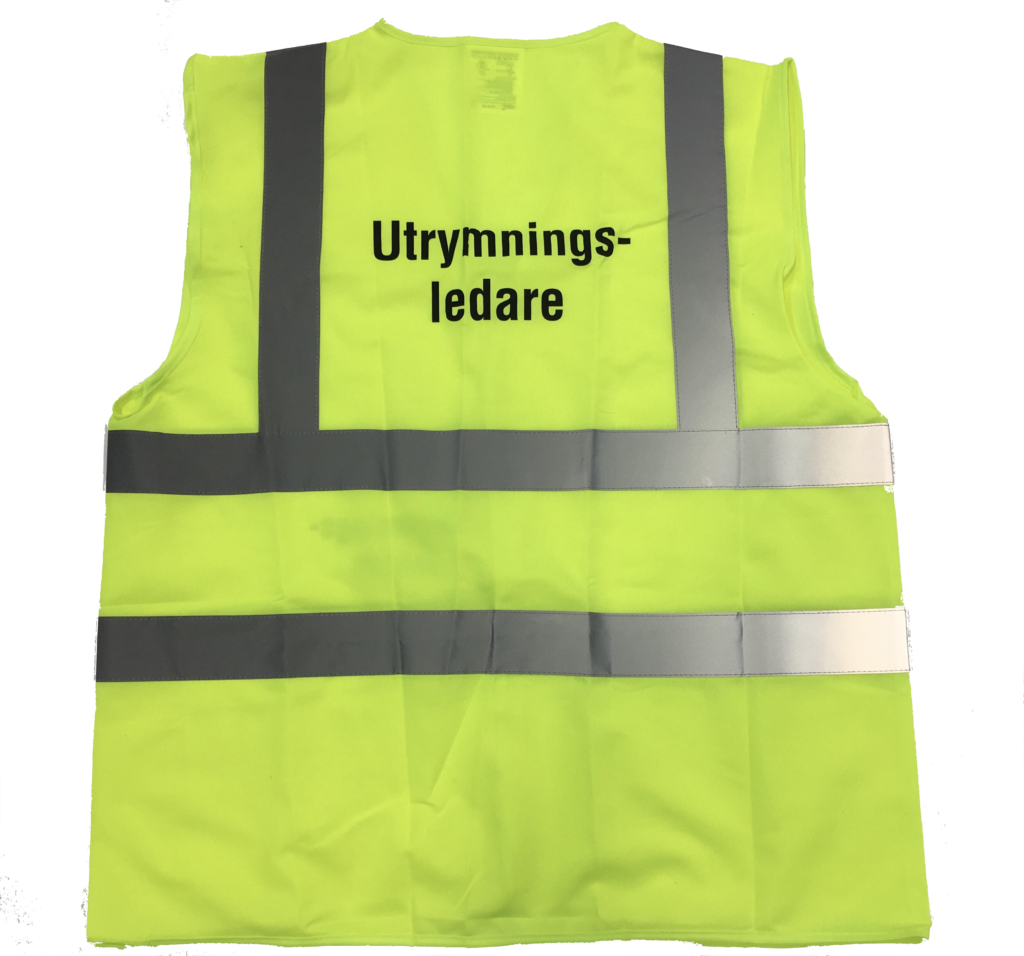 Gul utrymningsledarväst | Köp utrymningsväst här - Brandfast